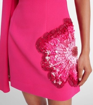 Rebecca Vallance Layana Embellished Minidress With Cape Detail