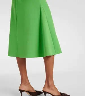 EMILIA WICKSTEAD Leontine Wool Crêpe Midi Dress