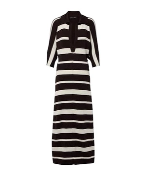 Proenza Schouler Solana Striped Wool And Silk Maxi Dress - Black