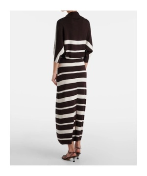 Proenza Schouler Solana Striped Wool And Silk Maxi Dress - Black