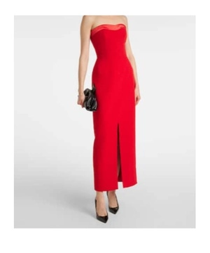 SAFIYAA LONDON Sydney Satin-trimmed Midi Dress