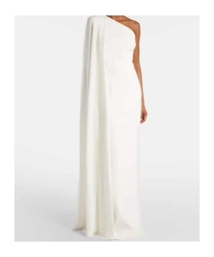 Rebecca Vallance Athena One-shoulder Gown With Cape Detail