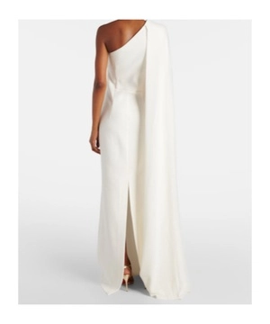 Rebecca Vallance Athena One-shoulder Gown With Cape Detail