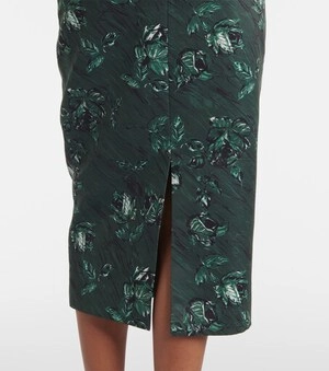 EMILIA WICKSTEAD Lorelei Floral Taffeta Faille Pencil Skirt