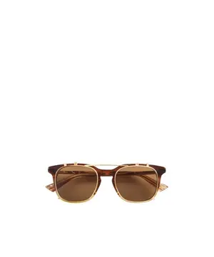 Bottega Veneta Clip-on Square Sunglasses - Brown