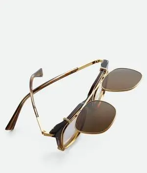 Bottega Veneta Clip-on Square Sunglasses