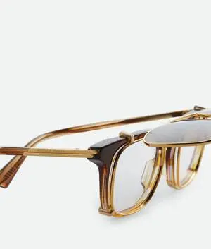 Bottega Veneta Clip-on Square Sunglasses