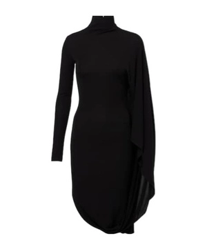 Stella McCartney Draped High-neck Midi Dress - Black