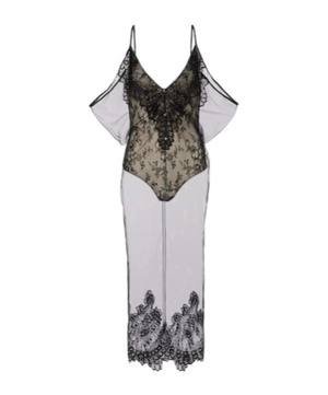 Attico Mesh Slip Maxi Dress - White