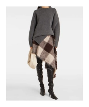 Proenza Schouler Checked Alpaca And Wool-blend Miniskirt