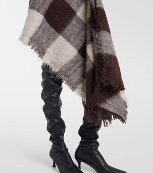 Proenza Schouler Checked Alpaca And Wool-blend Miniskirt