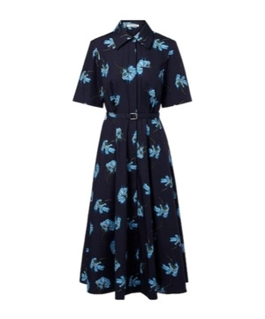 EMILIA WICKSTEAD Floral Cotton Shirt Dress - Black