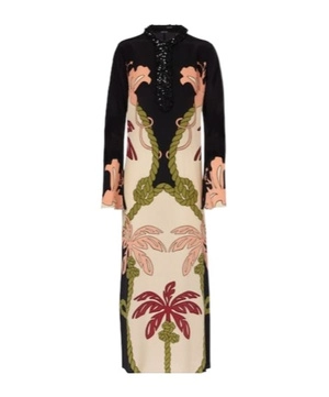 Johanna Ortiz Sequined Printed Silk Tunic - Multicolor