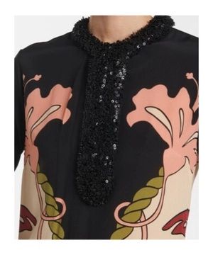 Johanna Ortiz Sequined Printed Silk Tunic