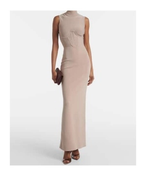 NENSI DOJAKA Gwyneth Knitted Corset Maxi Dress