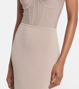 NENSI DOJAKA Gwyneth Knitted Corset Maxi Dress