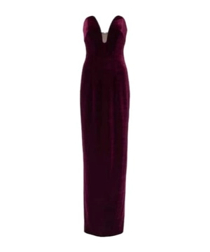 Monique Lhuillier Strapless Velvet Gown - Black