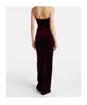 Monique Lhuillier Strapless Velvet Gown