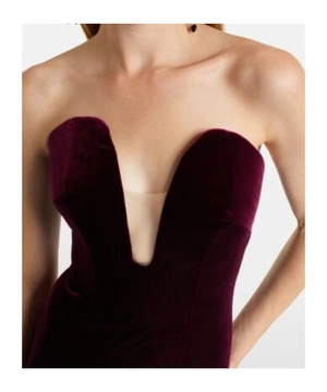 Monique Lhuillier Strapless Velvet Gown