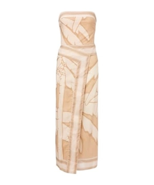 Johanna Ortiz Palms Pontoon Cotton Poplin Midi Dress - Nude