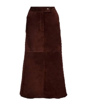 Johanna Ortiz Mid-rise Suede Midi Skirt
