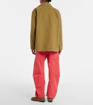 NILI LOTAN Shon Cotton Barrel-leg Pants - Red