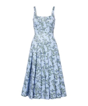 EMILIA WICKSTEAD Adele Floral Pleated Midi Dress