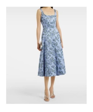 EMILIA WICKSTEAD Adele Floral Pleated Midi Dress