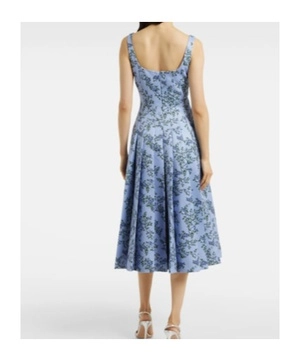 EMILIA WICKSTEAD Adele Floral Pleated Midi Dress
