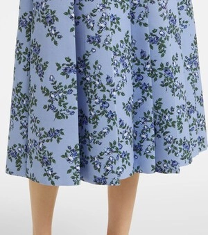 EMILIA WICKSTEAD Adele Floral Pleated Midi Dress