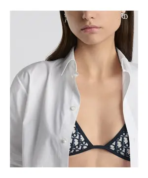 Dior Graphic Print Halterneck Bikini Top