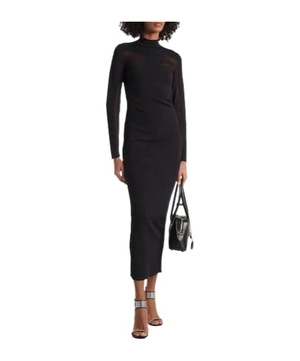 Stella McCartney Mesh-paneled Knitted Maxi Dress