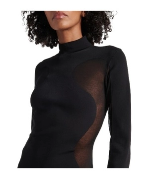 Stella McCartney Mesh-paneled Knitted Maxi Dress