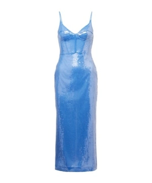 David Koma Sequined Corset Dress - Blue