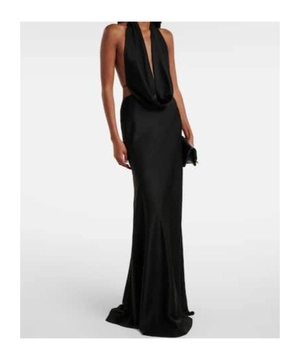Alex Perry Halterneck Open-back Satin Crêpe Gown