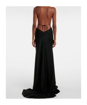 Alex Perry Halterneck Open-back Satin Crêpe Gown