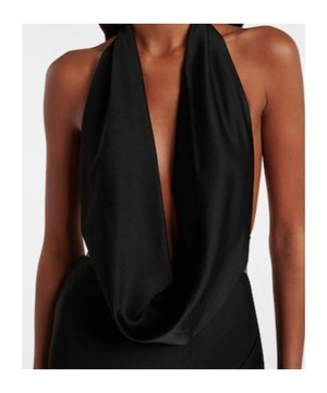 Alex Perry Halterneck Open-back Satin Crêpe Gown