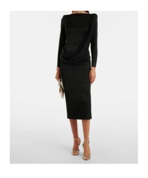 Alex Perry Asymmetric Draped Midi Dress