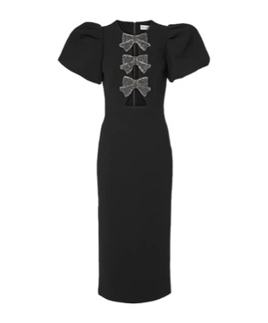 Rebecca Vallance Eliana Puff-sleeve Midi Dress - Black