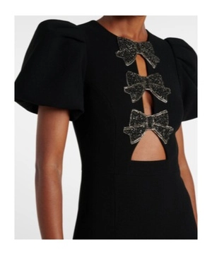 Rebecca Vallance Eliana Puff-sleeve Midi Dress - Black