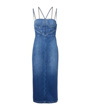 NENSI DOJAKA Denim Corset Dress - Blue