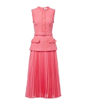 Rebecca Vallance Montana Crêpe And Georgette Midi Dress - Pink