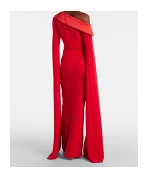 SAFIYAA LONDON Rinoa Caped Crépe Gown