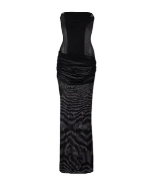 Alex Perry Sheer Strapless Corset Dress - Black