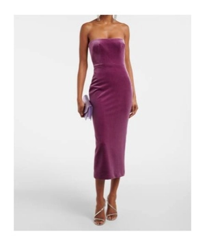 Alex Perry Strapless Velvet Midi Dress