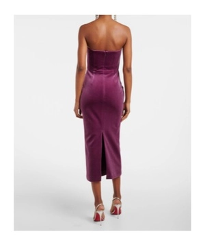Alex Perry Strapless Velvet Midi Dress