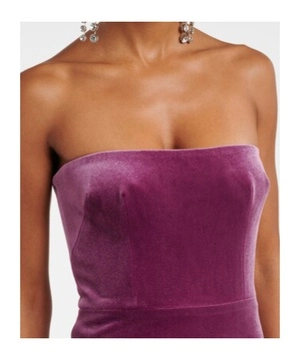 Alex Perry Strapless Velvet Midi Dress