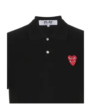 Play Comme Des Garcon Casual Polo Shirt - Black