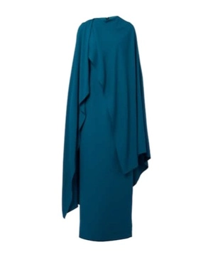 ROKSANDA Deena Caped Crepe Gown - Blue