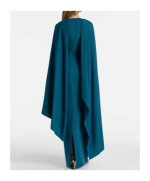 ROKSANDA Deena Crepe Gown With Cape Effect - Blue